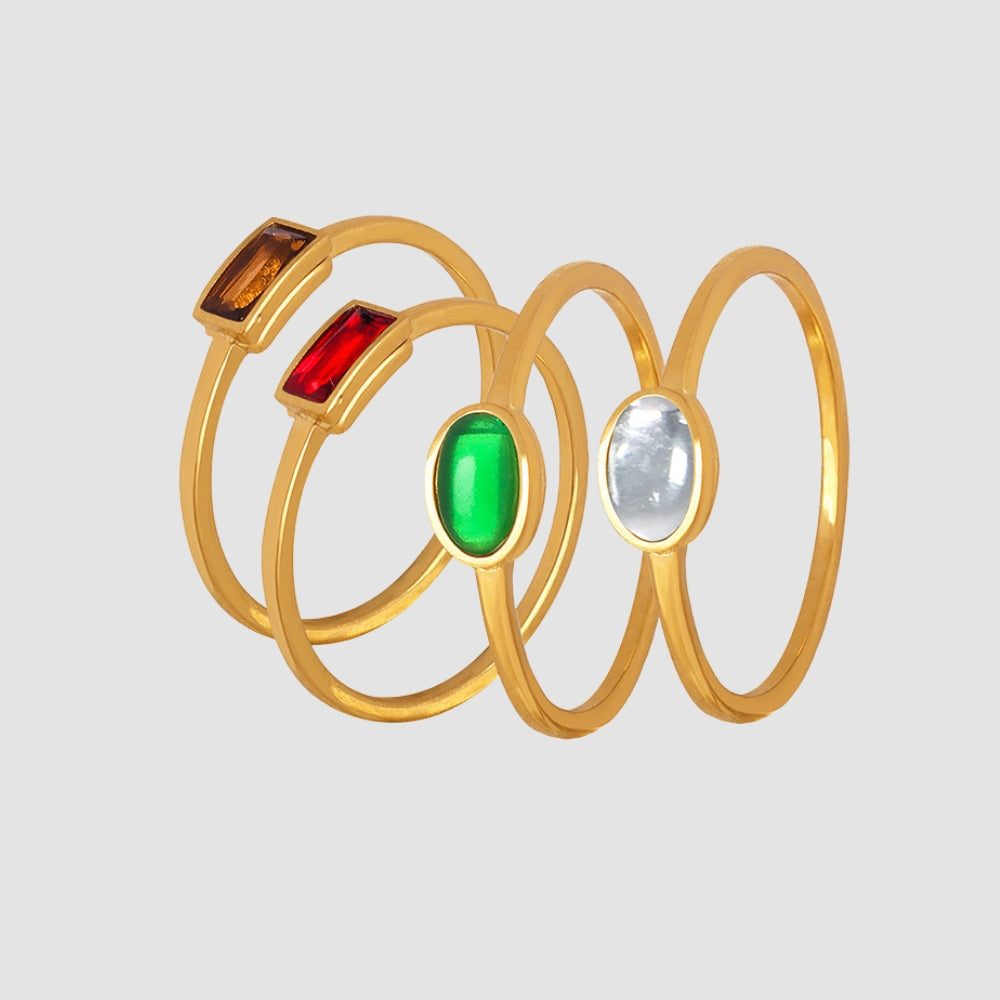 MV Titanium Steel Crystal Inlaid Ring – Minimal Vintage